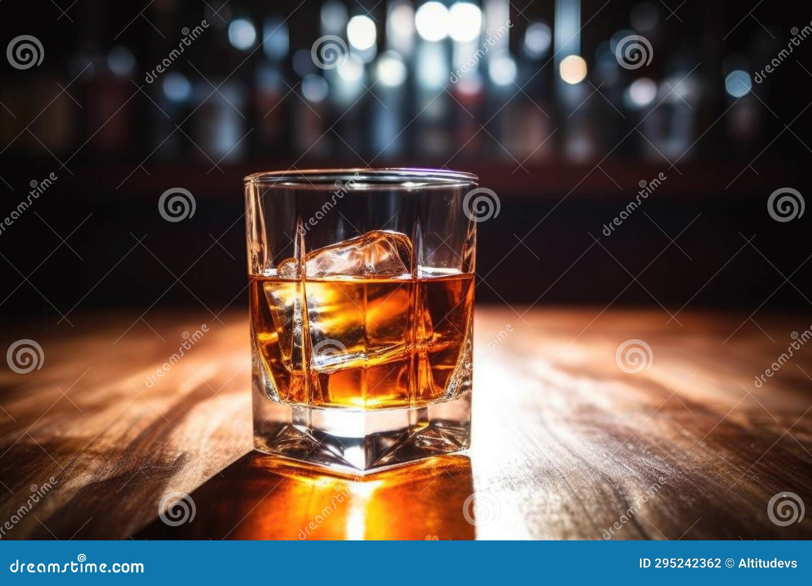 Rum in a Glass Under Bright Light Stock Photo - Image of beverage ...