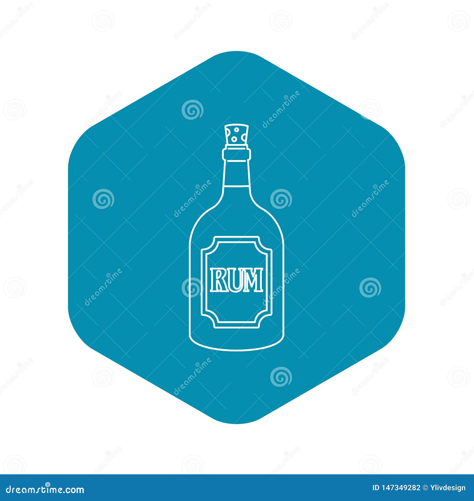 Rum icon, outline style stock vector. Illustration of engraving - 147349282