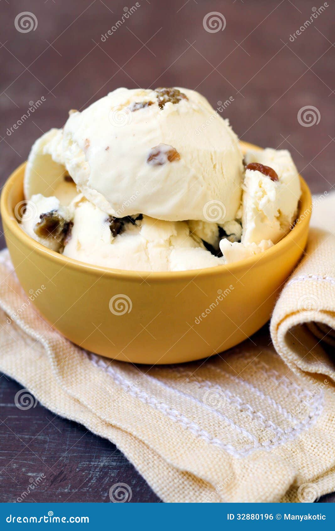 Rum raisin ice cream stock photo. Image of cold, dessert - 32880196