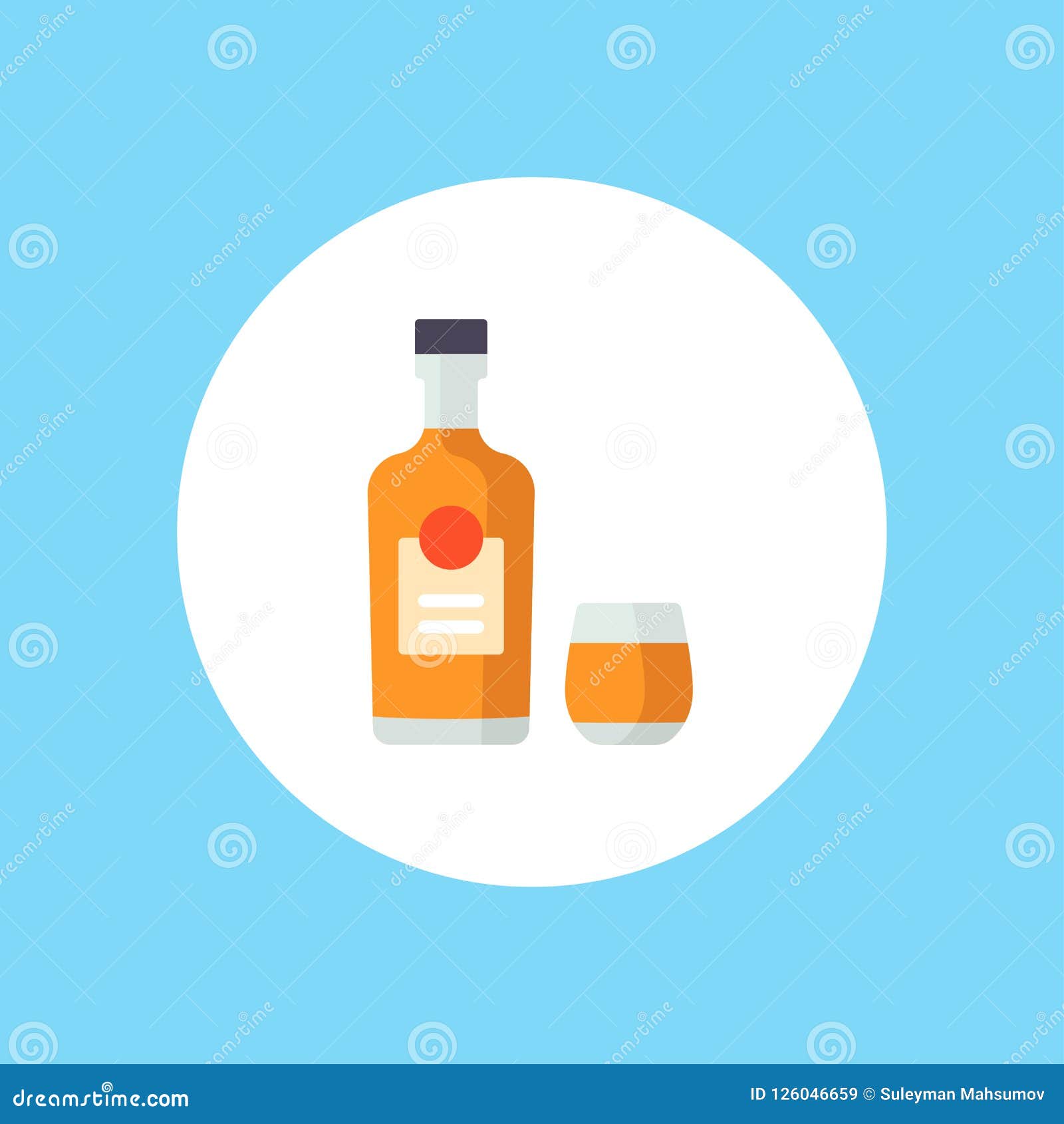 Rum Vector Icon Sign Symbol Stock Vector - Illustration of liquid ...