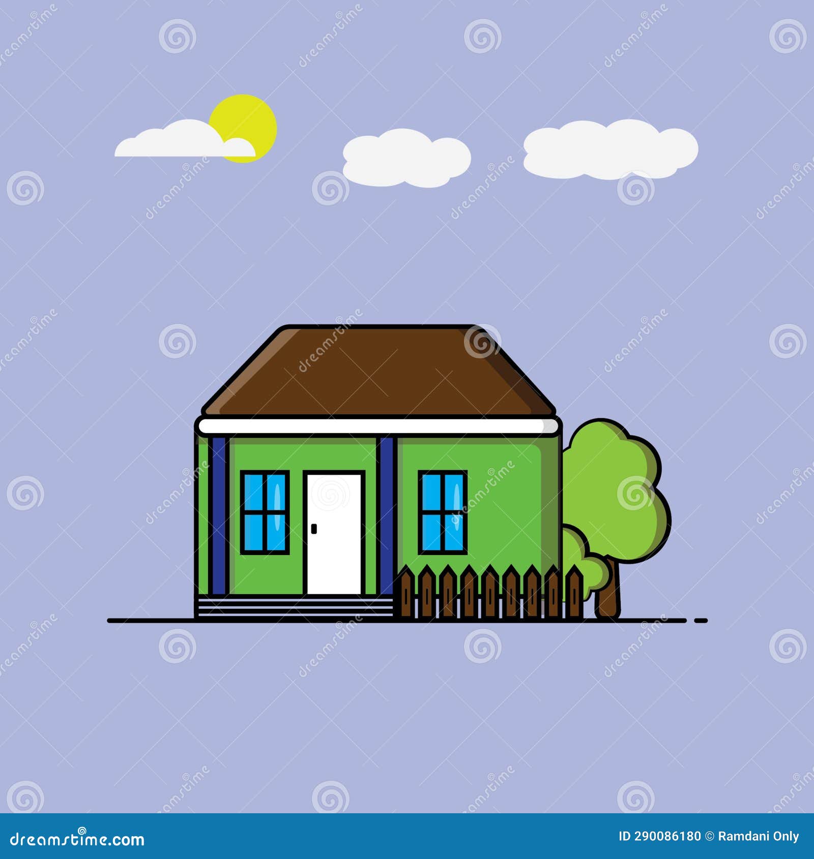 Animated Image of a Comfortable Minimalist House Stock Illustration ...