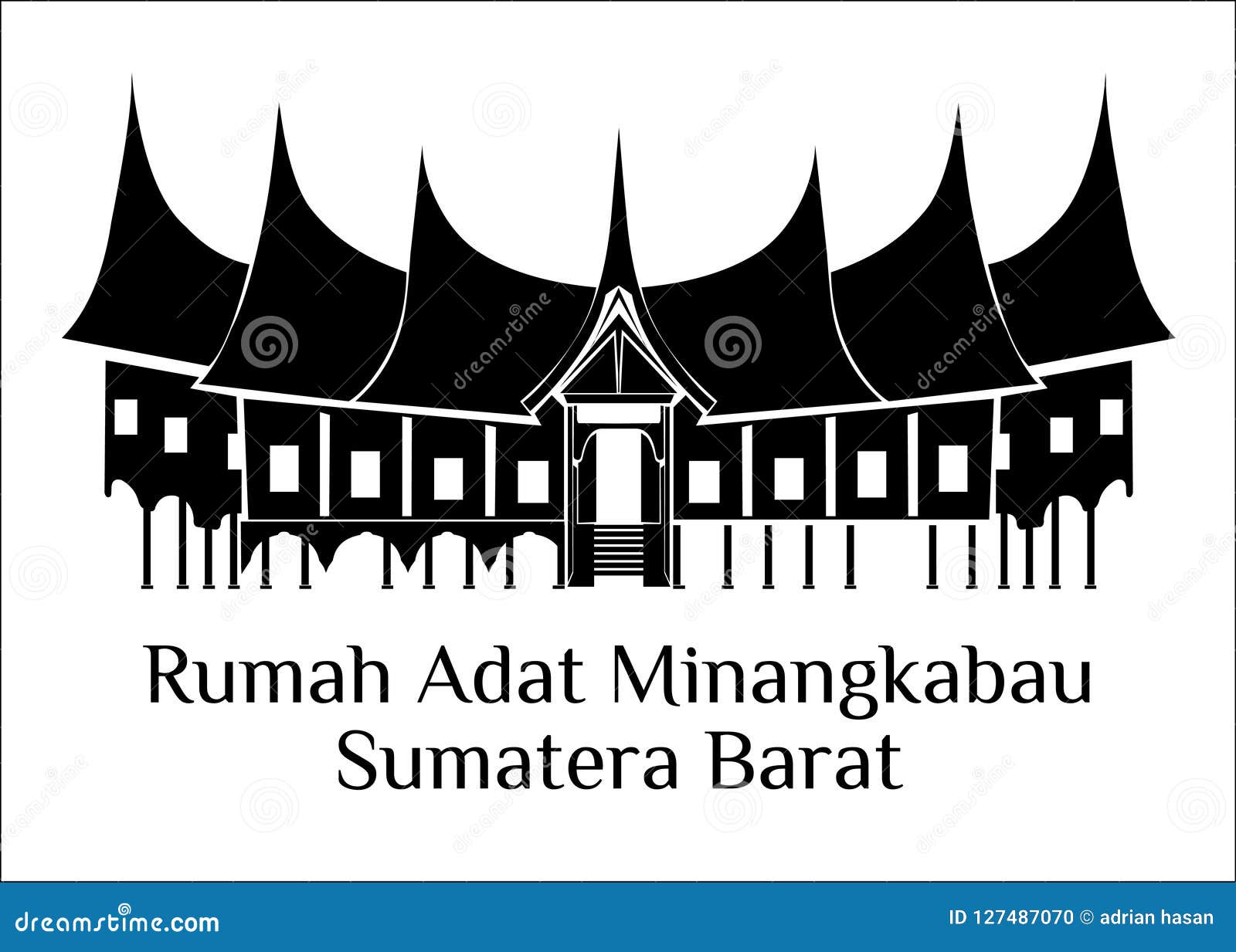 Rumah Adat Minangkabau Sumatra Barat Stock Illustration - Illustration ... Rumah Adat Minangkabau Sumatra Barat Stock Illustration - Illustration ...