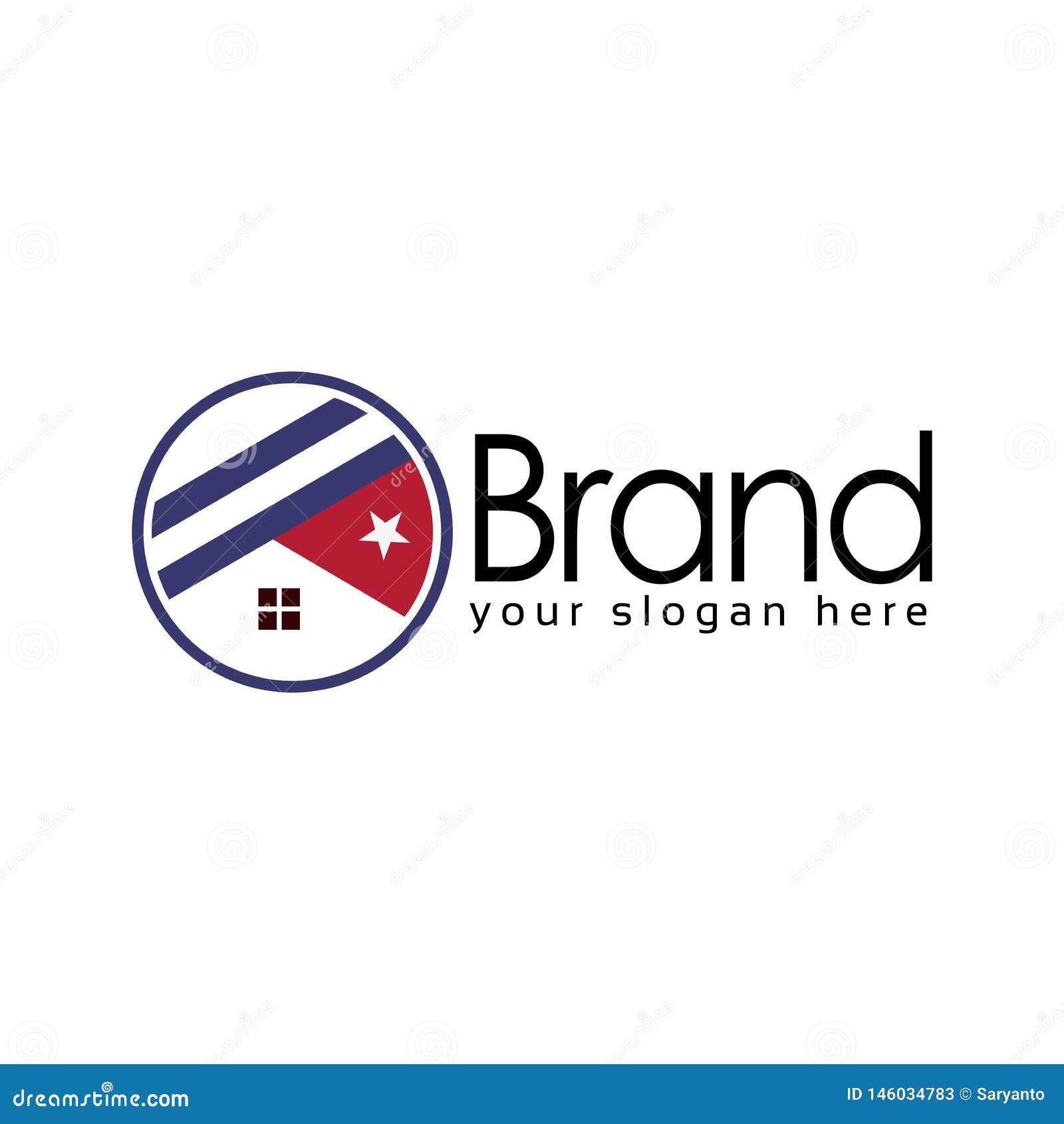 American House Logo Template, Flat Design, Stock Logo Stock Vector ...