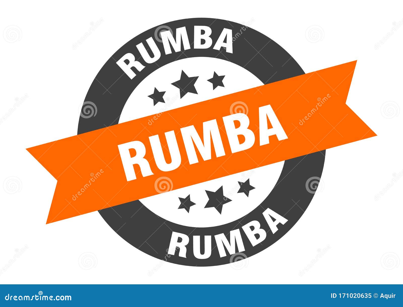 Rumba Sign. Rumba Round Ribbon Sticker Stock Vector - Illustration of ...