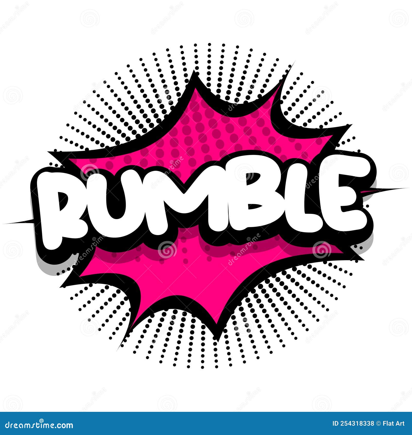 Rumble Comic Book Explosion Bubble Vector Illustration Stock ...