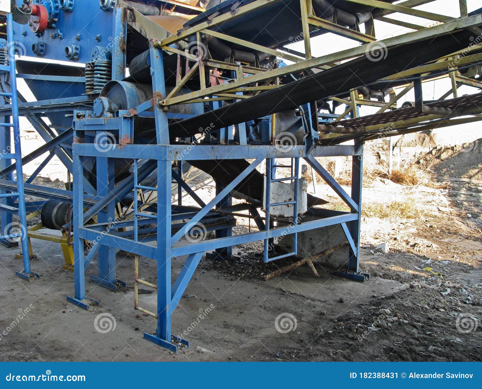 Mesh Separator, Hopper, Belt Conveyors As Part of the Processing Line ...