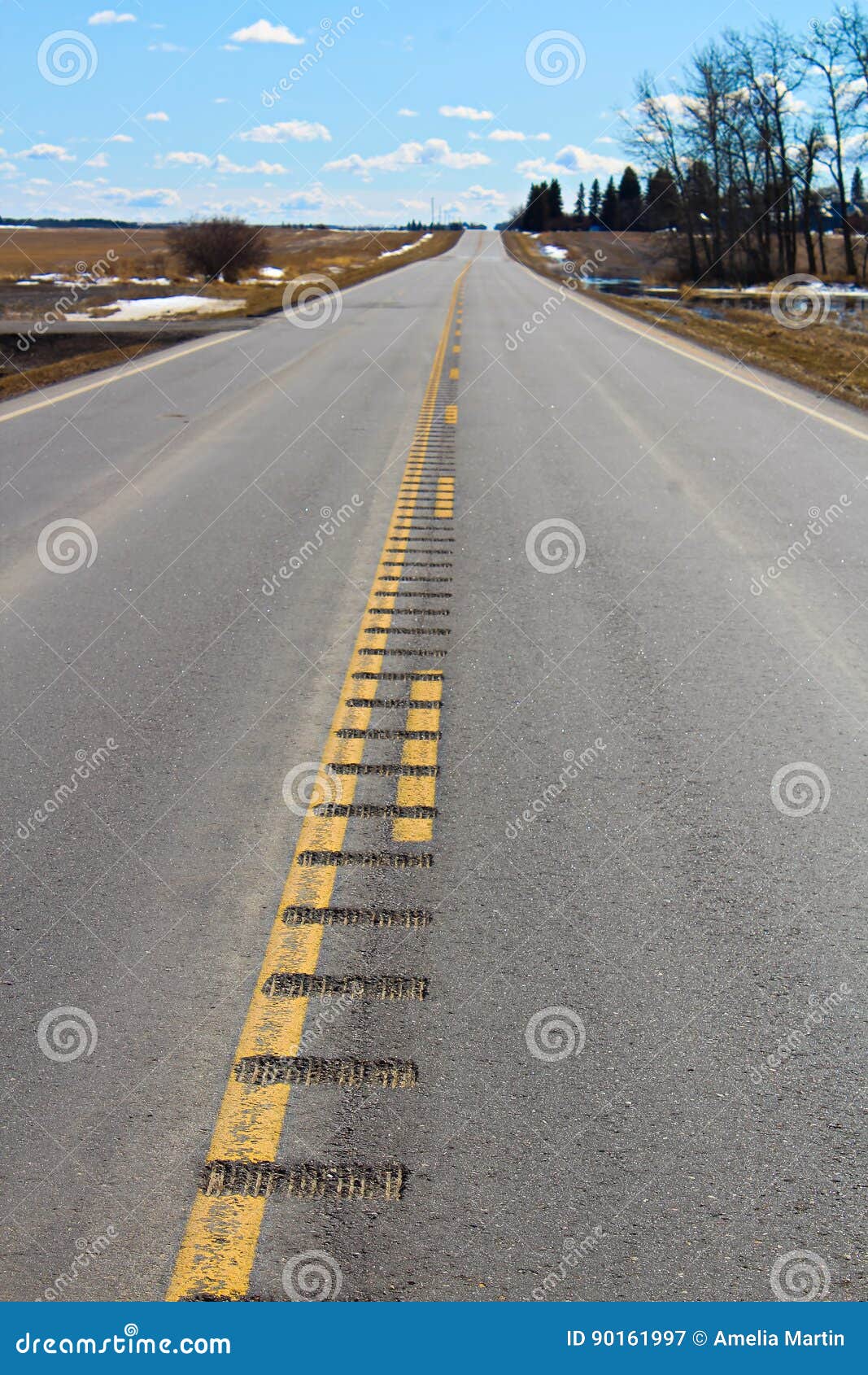 Rumble Strips Engraved into a Secondary Highway Stock Image - Image of ...