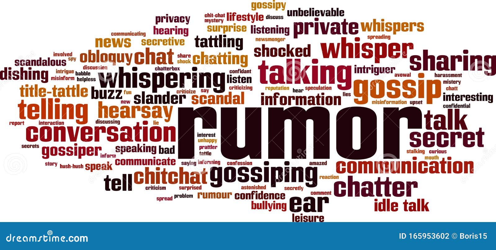 Rumor word cloud stock vector. Illustration of privacy - 165953602