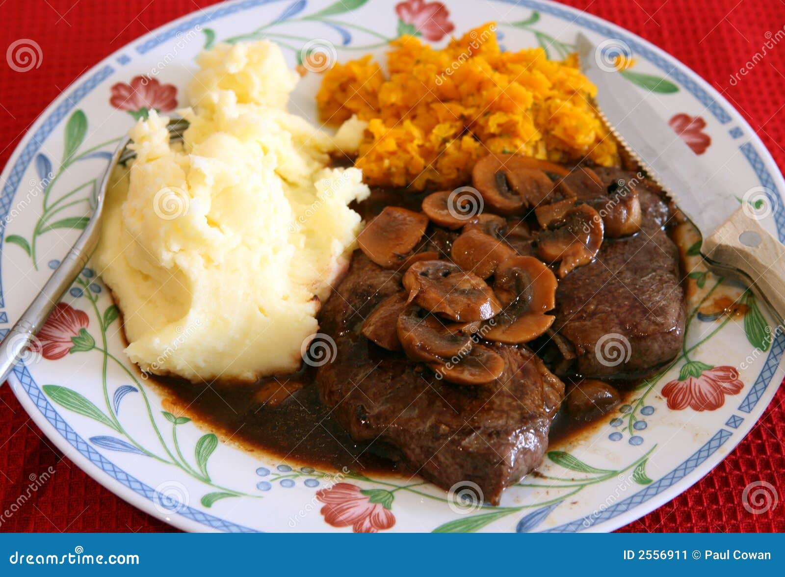 Rump steak meal stock image. Image of close, diet, fork - 2556911