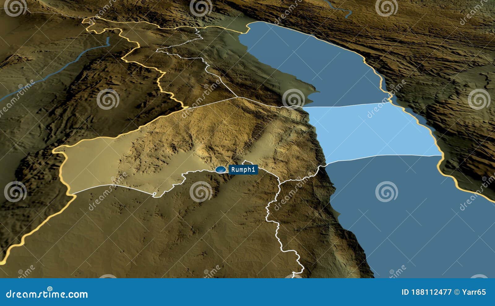 Rumphi, Malawi - Highlighted with Capital. Physical Stock Illustration ...