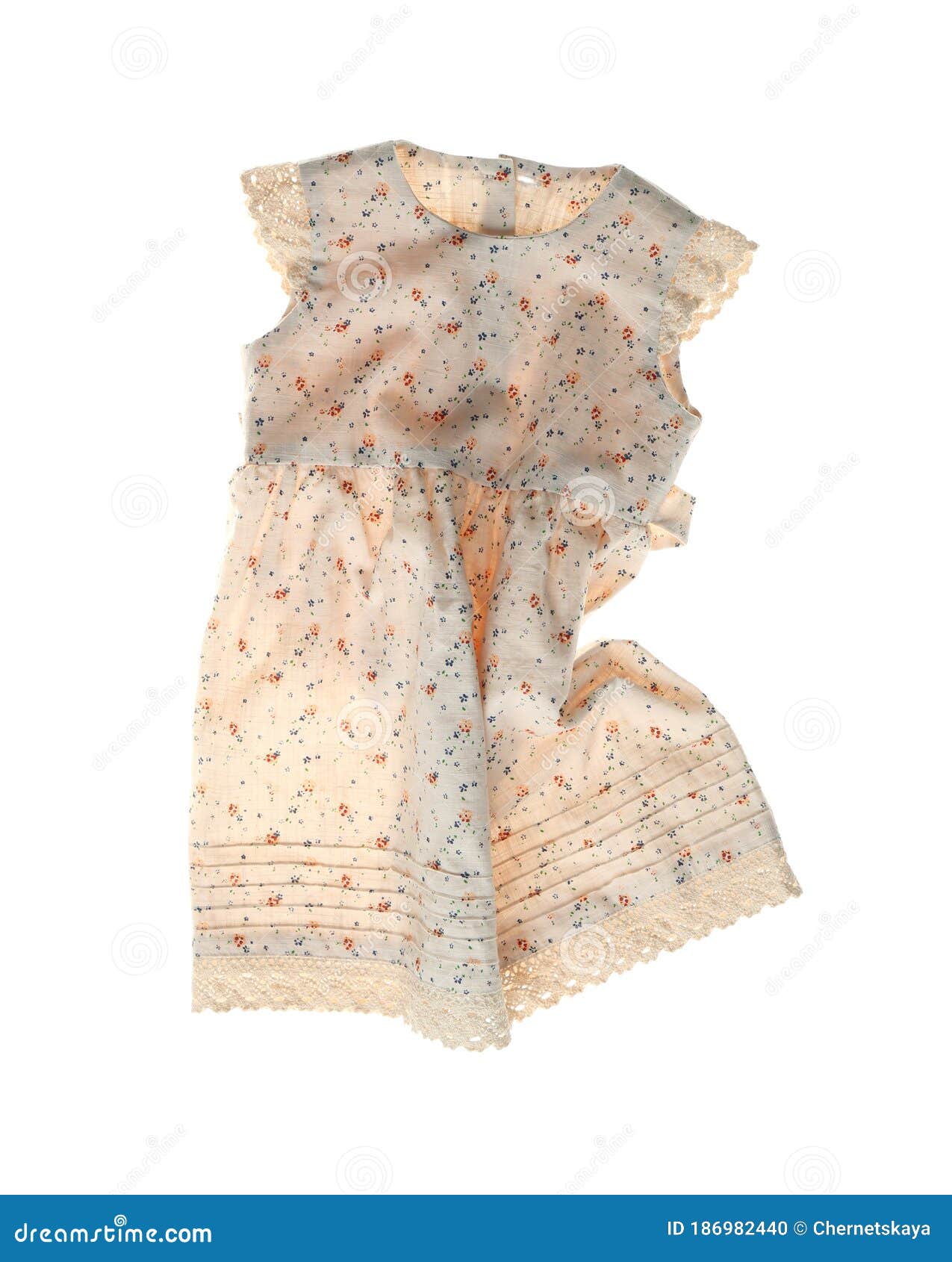 Rumpled Beige Dress Isolated. Messy Clothes Stock Photo - Image of ...