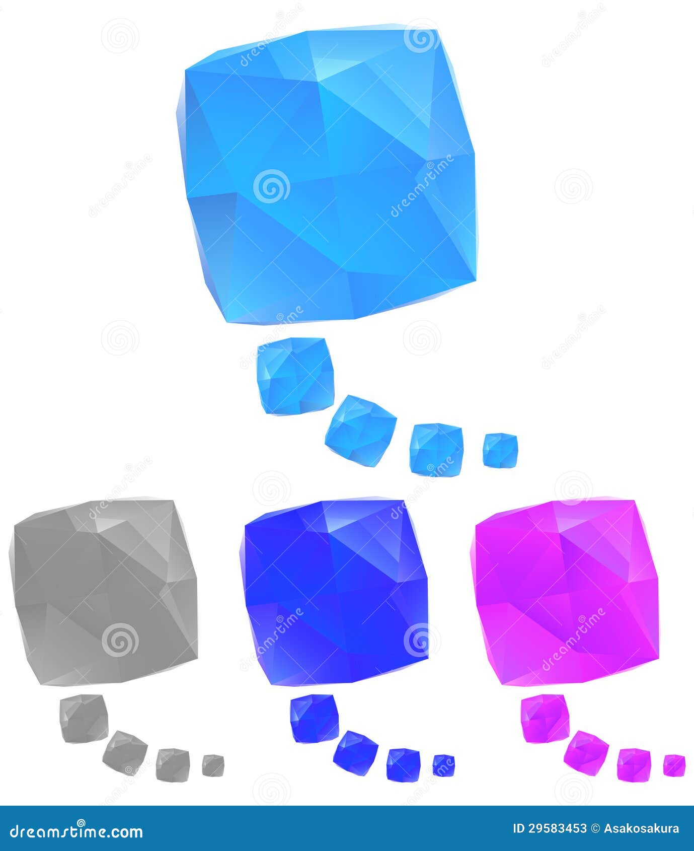 Rumpled Colorful Bubbles for Speech. Stock Vector - Illustration of ...