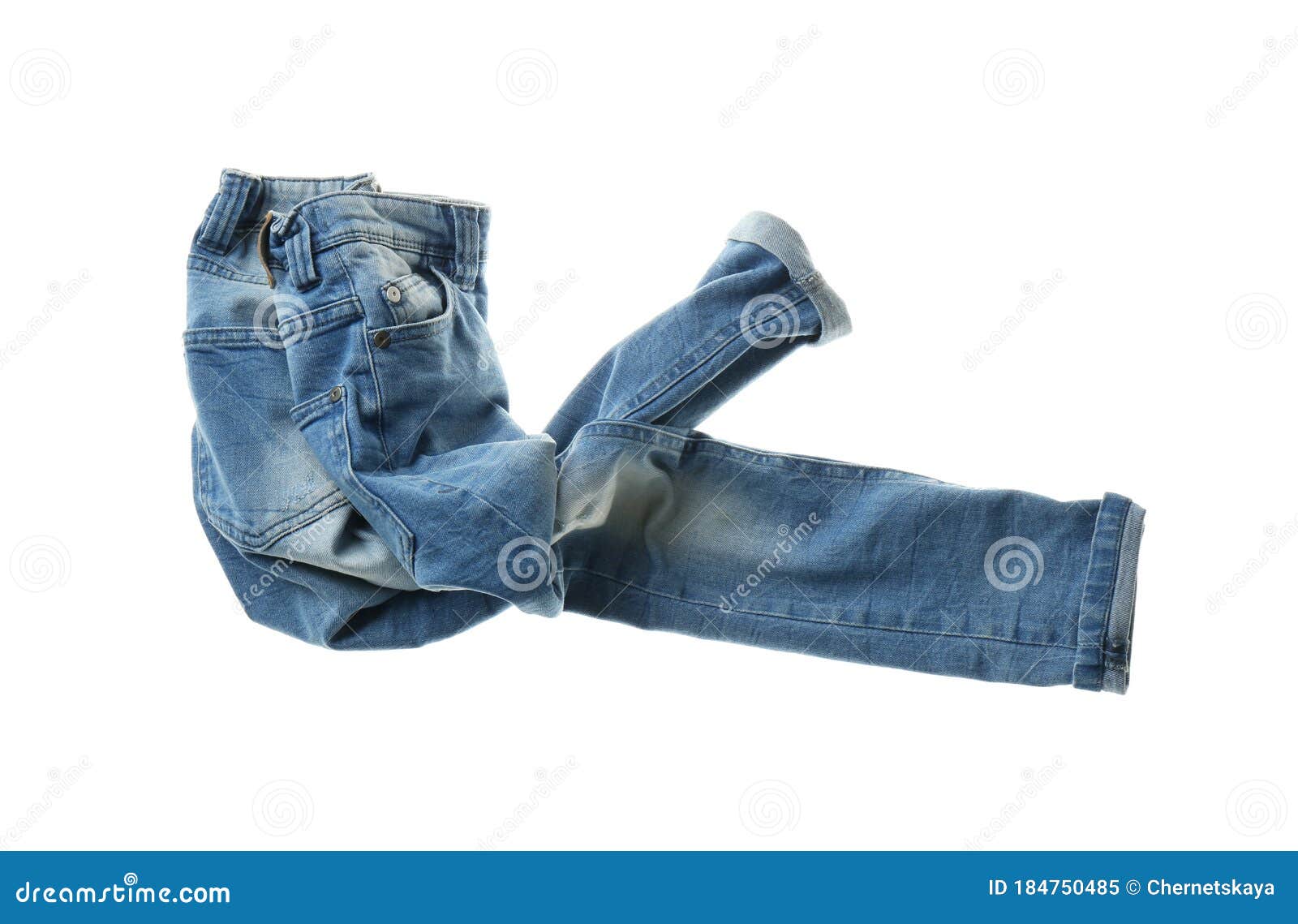 Rumpled Jeans Isolated. Messy Clothes Stock Image - Image of fabric ...