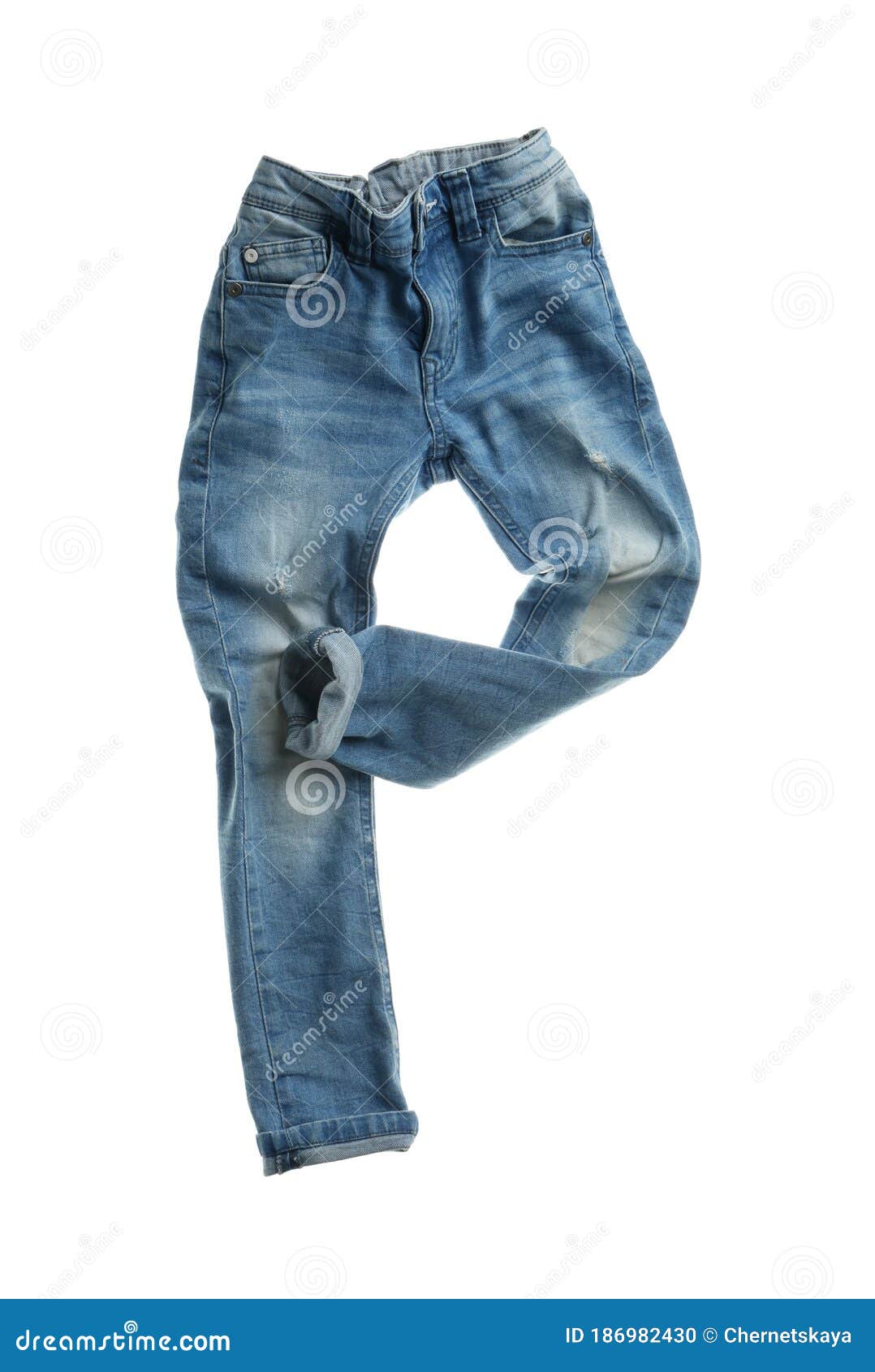 Rumpled Jeans Isolated. Messy Clothes Stock Photo - Image of garment ...