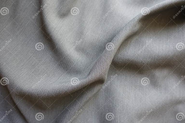Rumpled Light Grey Polyester Fabric with Herringbone Pattern Stock ...