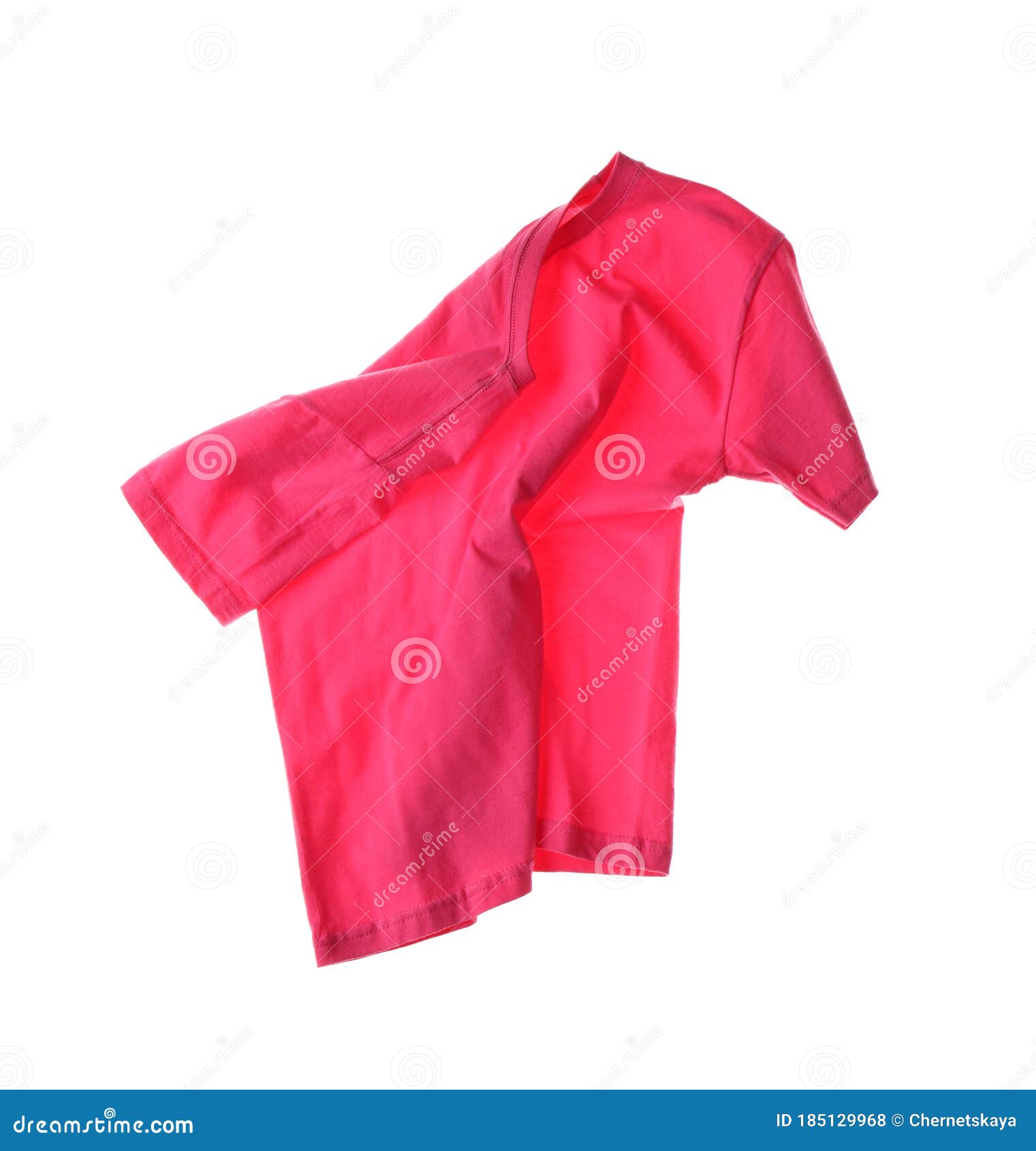 Rumpled Pink T-shirt Isolated. Messy Clothes Stock Photo - Image of ...