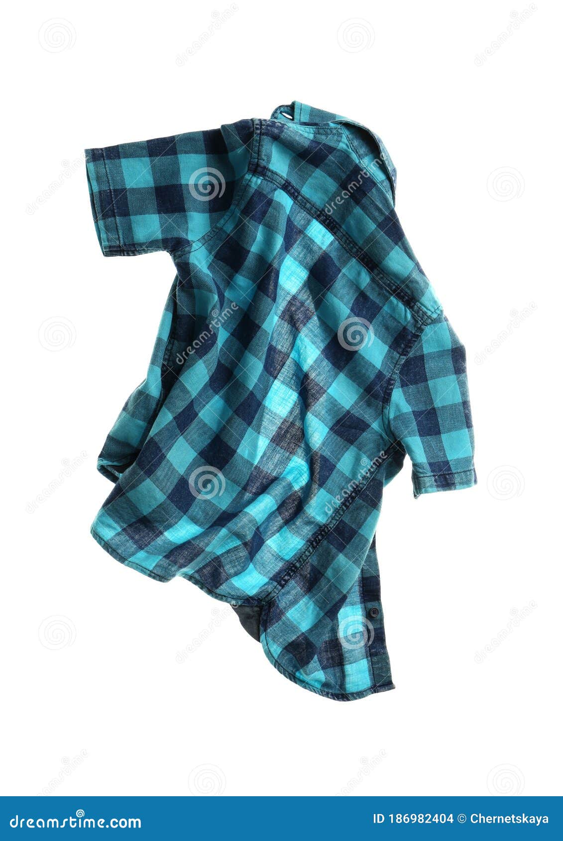 Rumpled Plaid Shirt Isolated. Messy Clothes Stock Photo - Image of ...