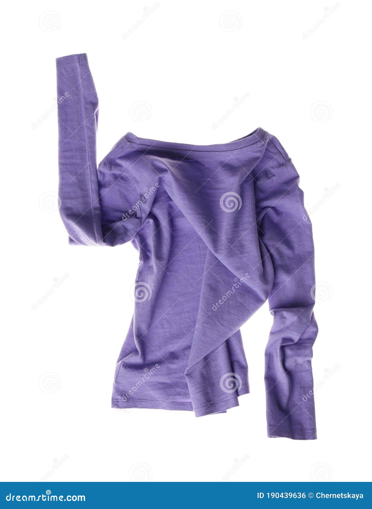 Rumpled Purple Shirt Isolated. Messy Clothes Stock Photo - Image of ...