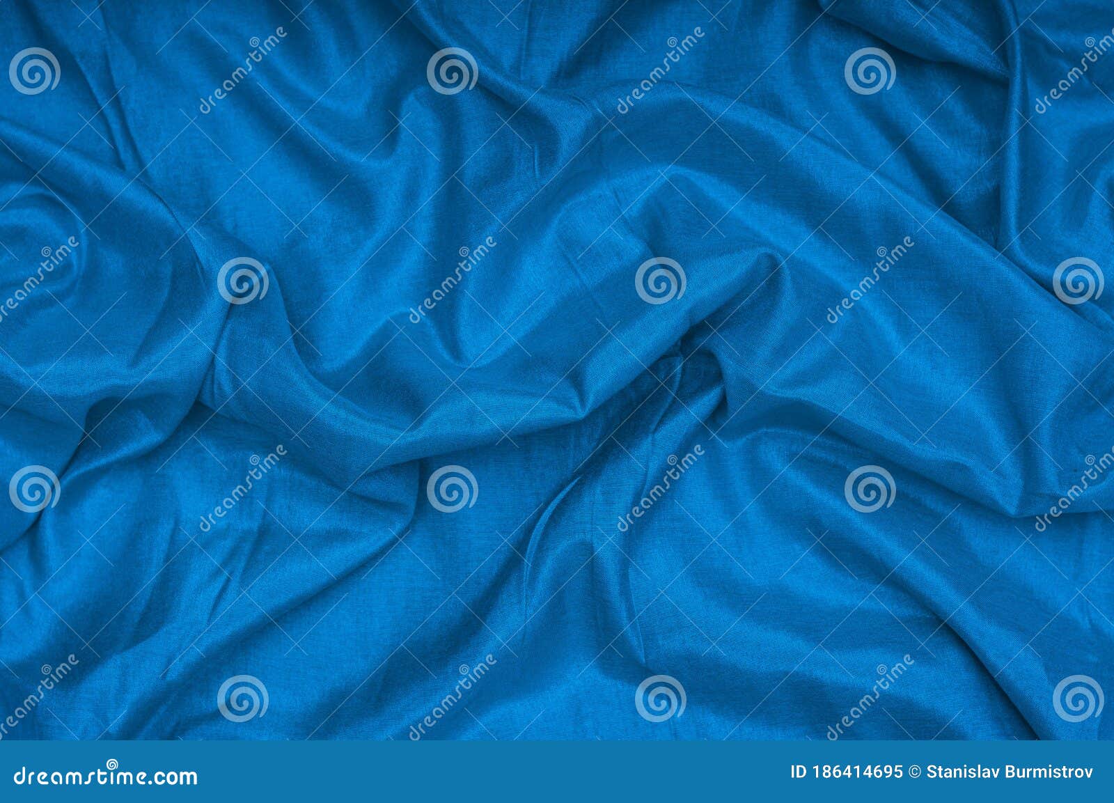 Rumpled Silk Blue Fabric Texture. Classic Blue Background Royalty-Free ...
