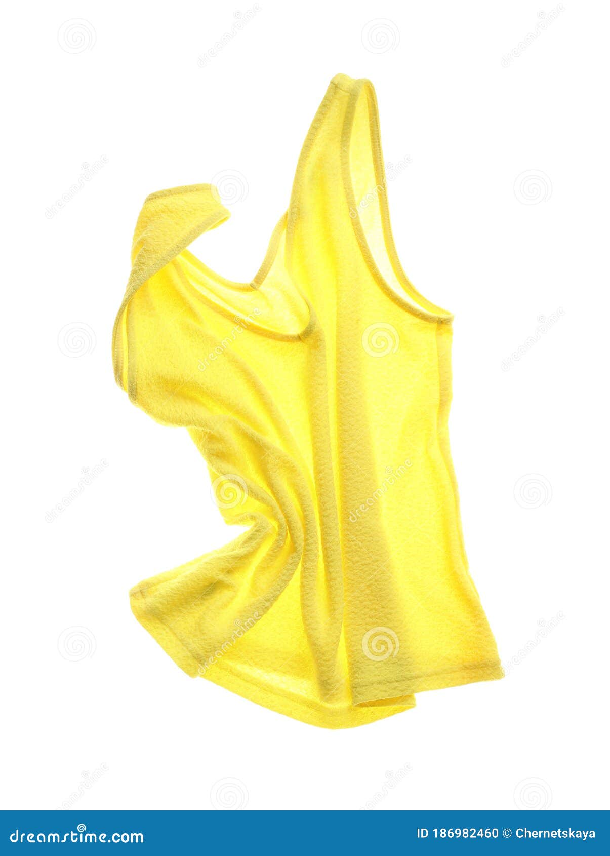 Rumpled Yellow Top Isolated. Messy Clothes Stock Photo - Image of color ...