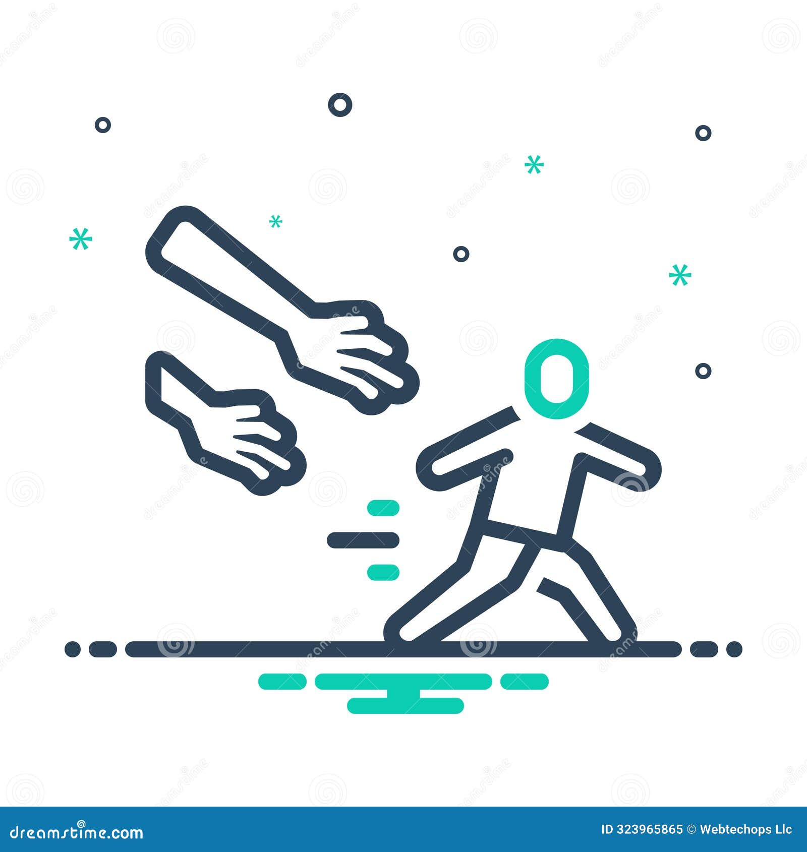 Mix Icon for Run Away, Run and Man Stock Illustration - Illustration of ...