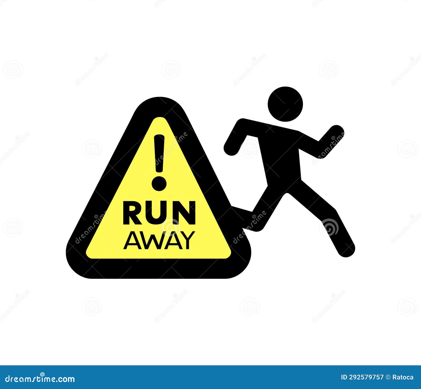 Run away symbol stock vector. Illustration of vector - 292579757