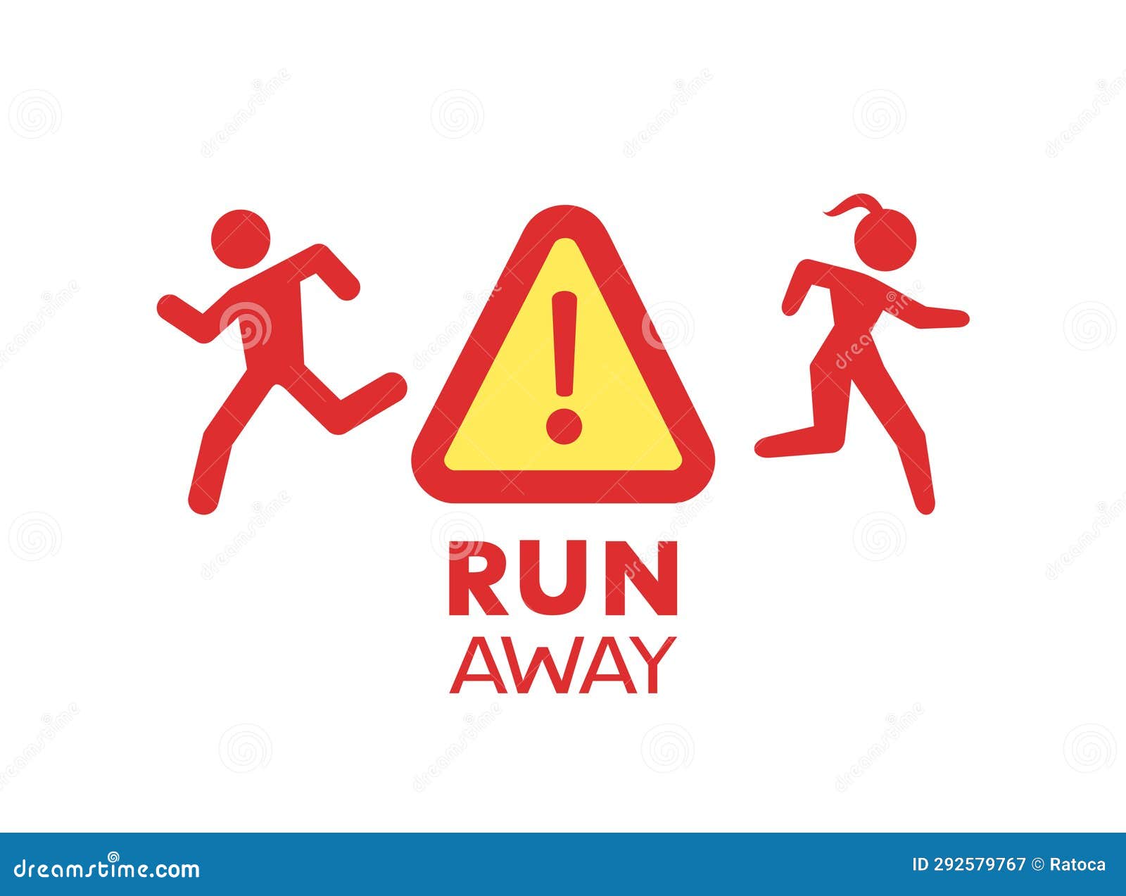 Run away symbol stock vector. Illustration of person - 292579767