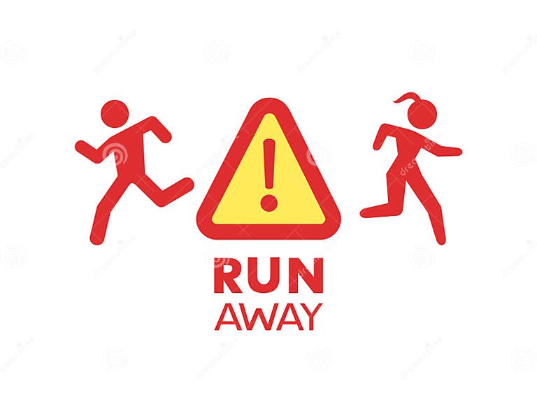 Run away symbol stock vector. Illustration of person - 292579767