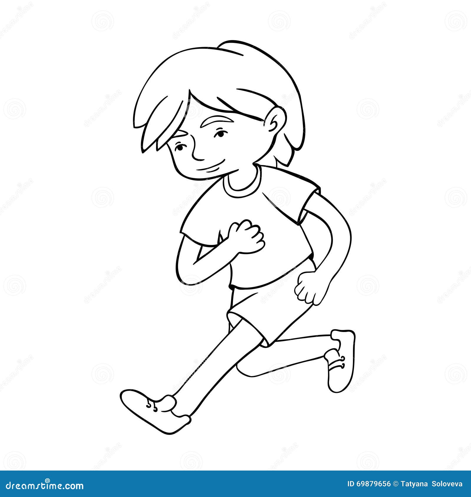 Run Boy Contour Vector Illustration. Stock Vector - Illustration of ...