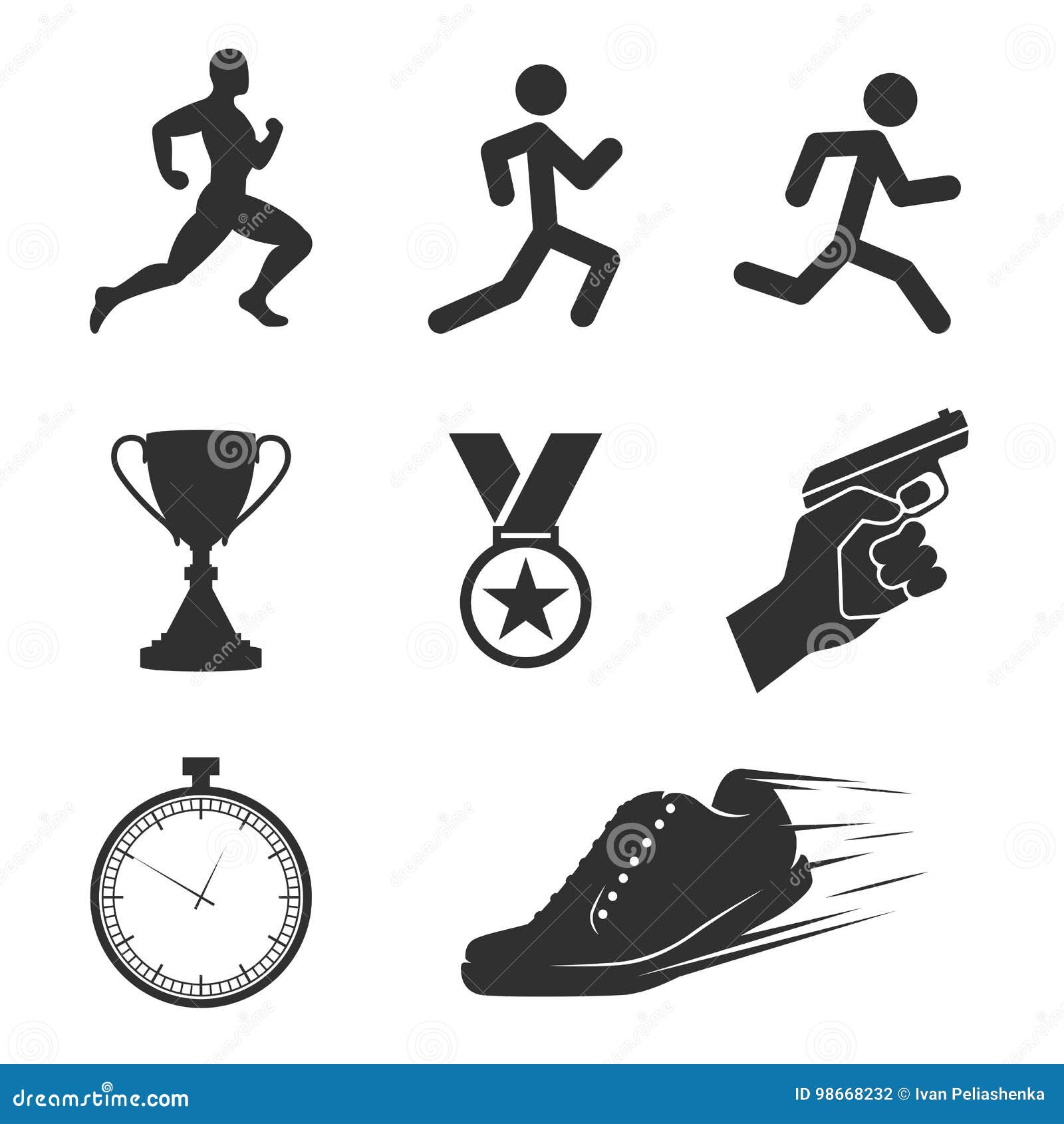 Run competition icons stock illustration. Illustration of finish - 98668232