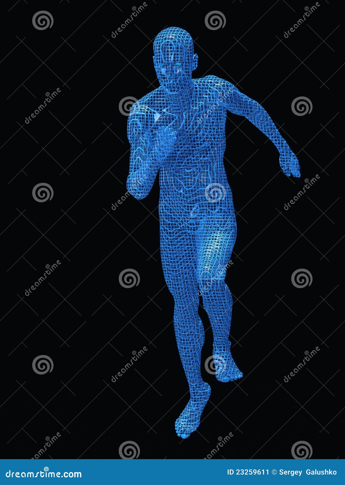Run digital man stock illustration. Illustration of physical - 23259611