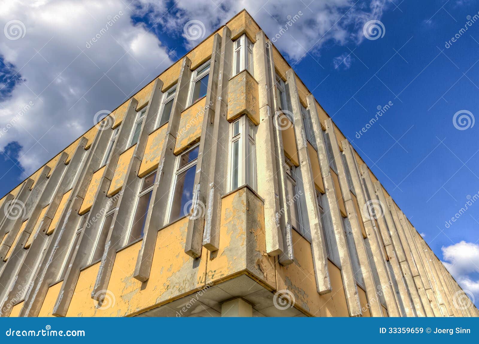 Run-down Building with Blue Sky HDR Stock Image - Image of building ...