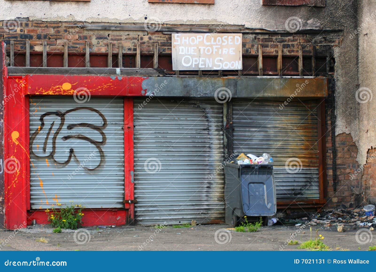 Run Down Fire Damaged Shop Front Stock Image - Image of decay ...