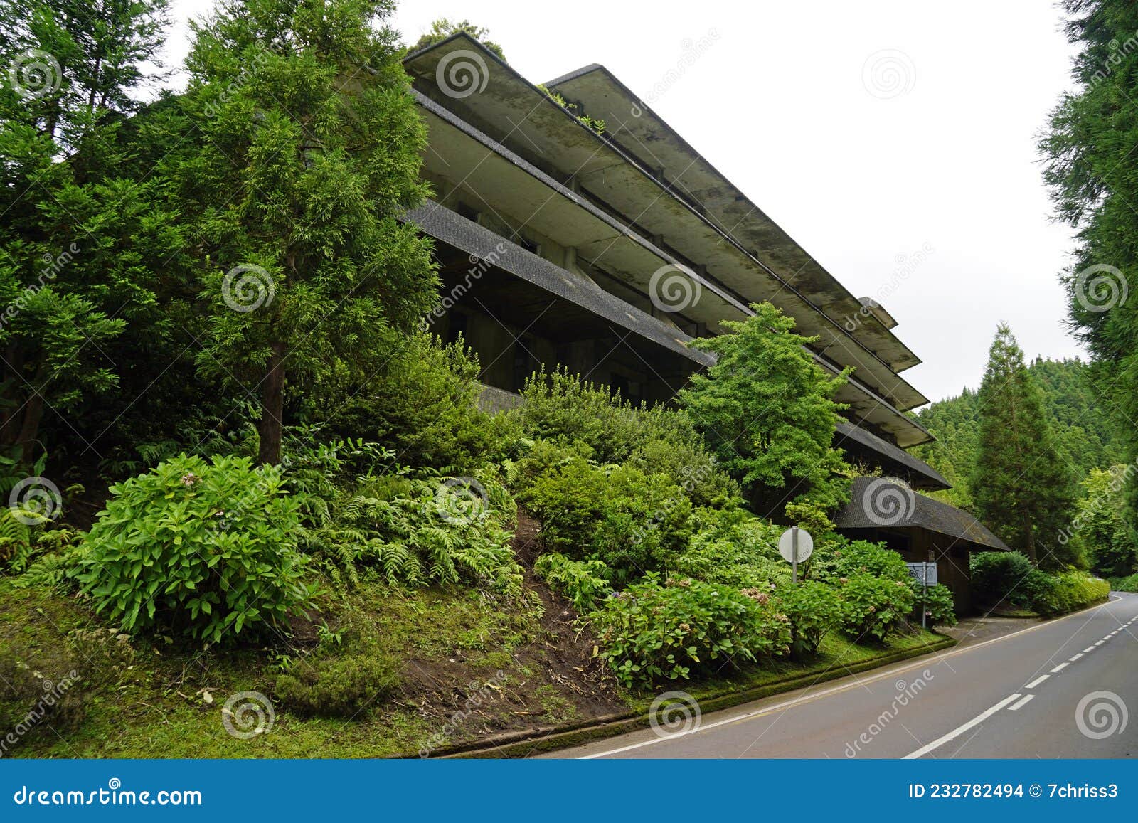 Run Down Hotel Ruine on Azores Islands Stock Photo - Image of ...