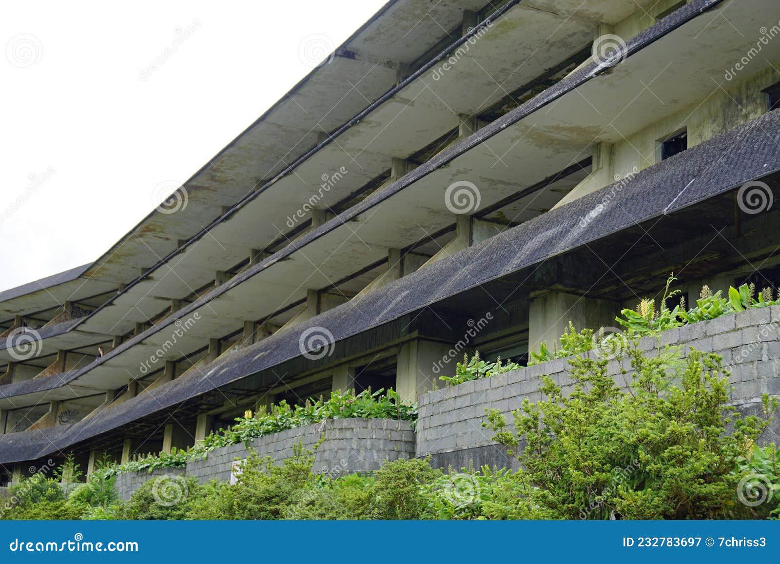 Run Down Hotel Ruine on Azores Islands Stock Image - Image of built ...