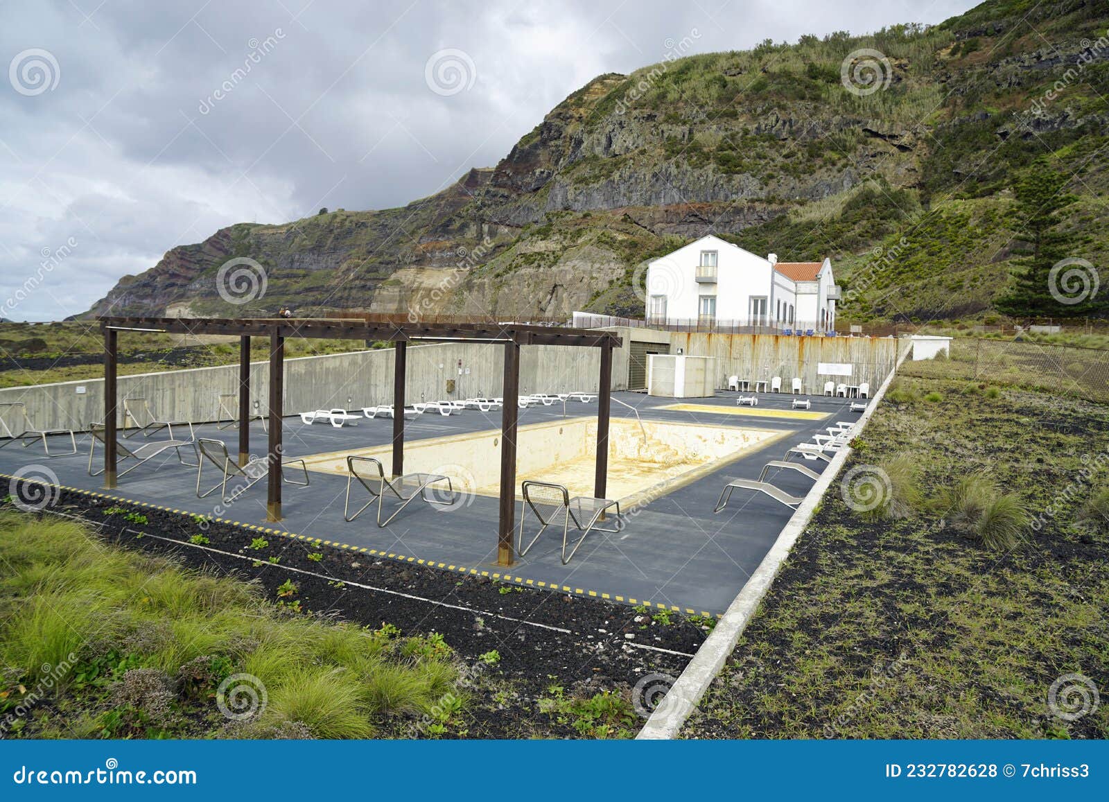 Run Down Swimming Pool on the Azores Stock Photo - Image of swimming ...