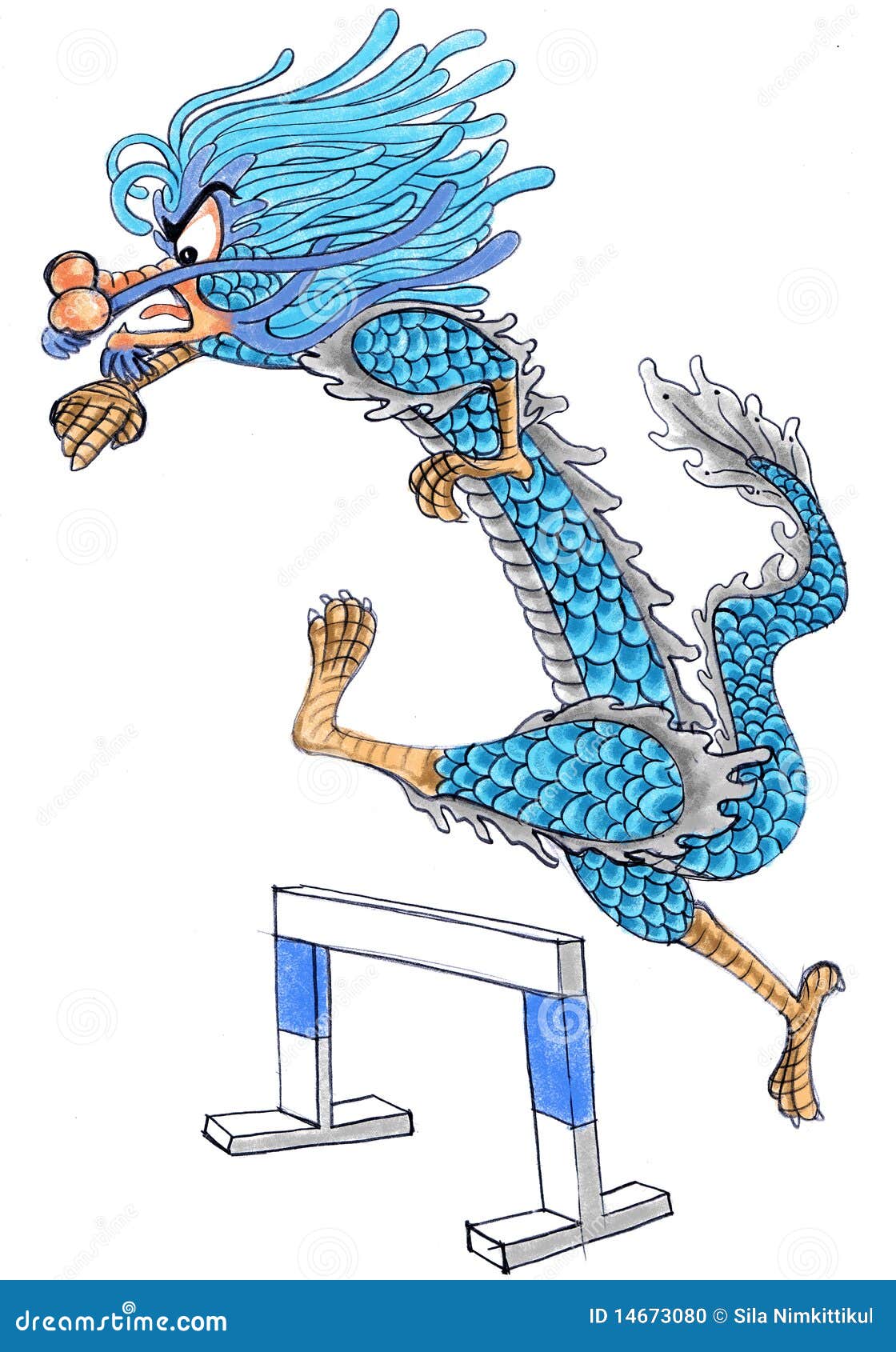 Run dragon cartoon stock illustration. Illustration of monster - 14673080