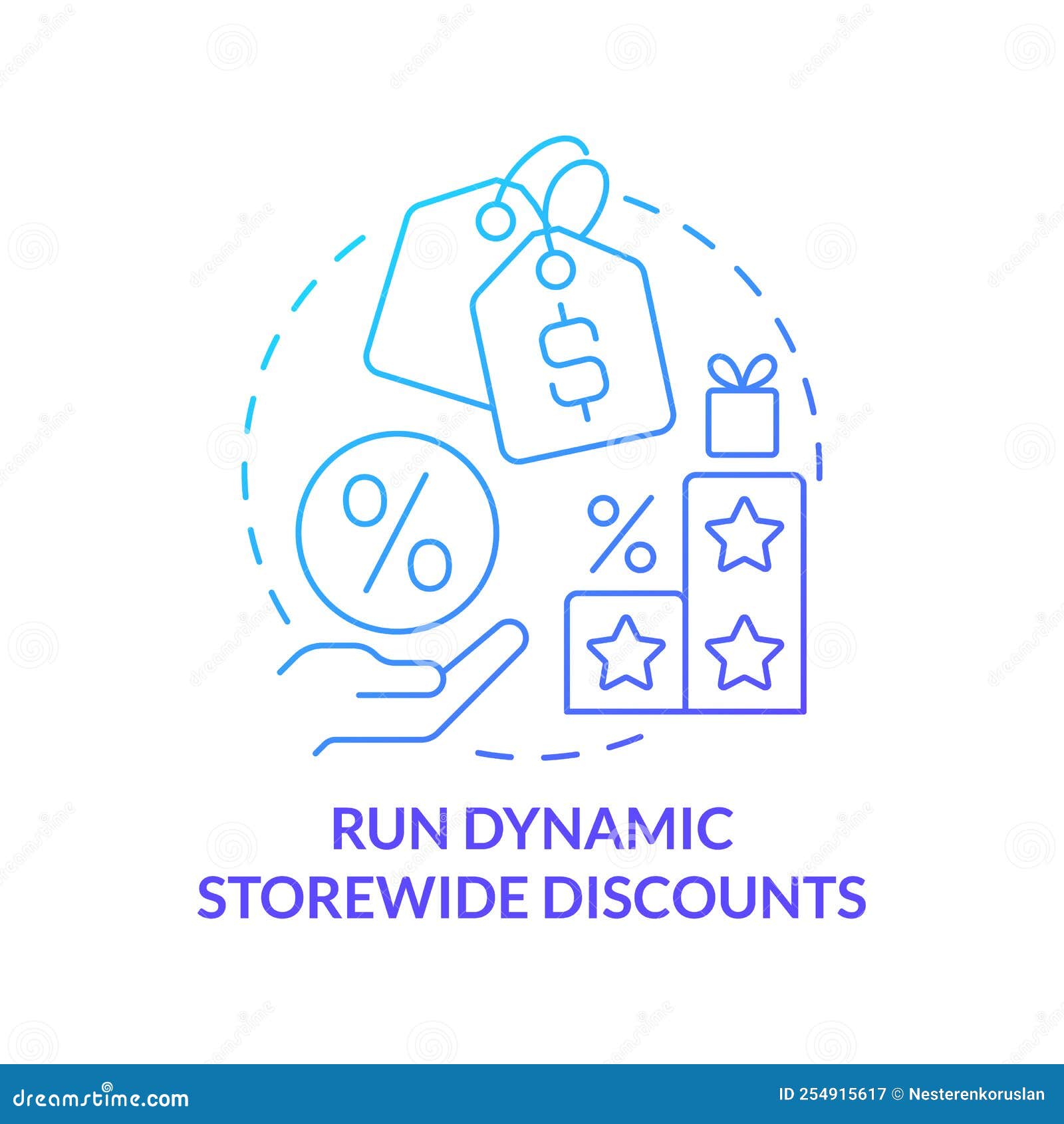 Run Dynamic Storewide Discounts Blue Gradient Concept Icon Stock Vector ... Run Dynamic Storewide Discounts Blue Gradient Concept Icon Stock Vector ...