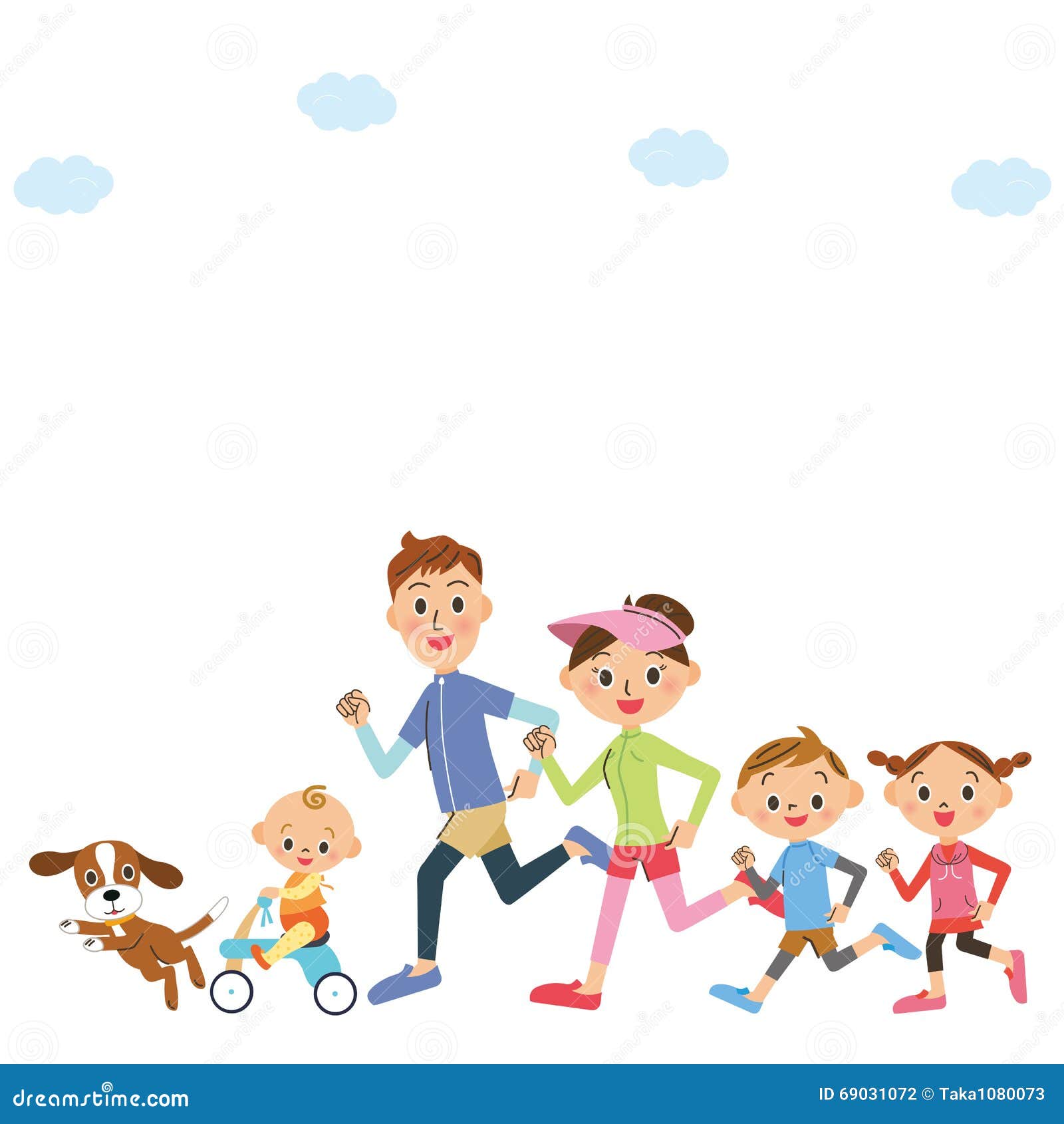 Run in families stock vector. Illustration of vector - 69031072
