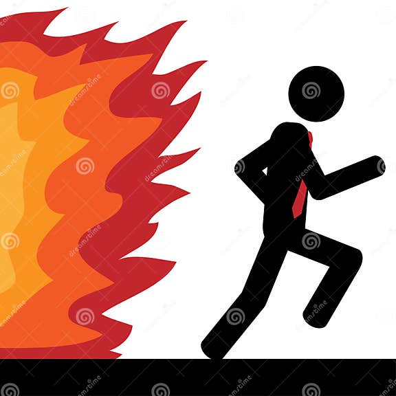 Run from fire stock vector. Illustration of character - 41755069