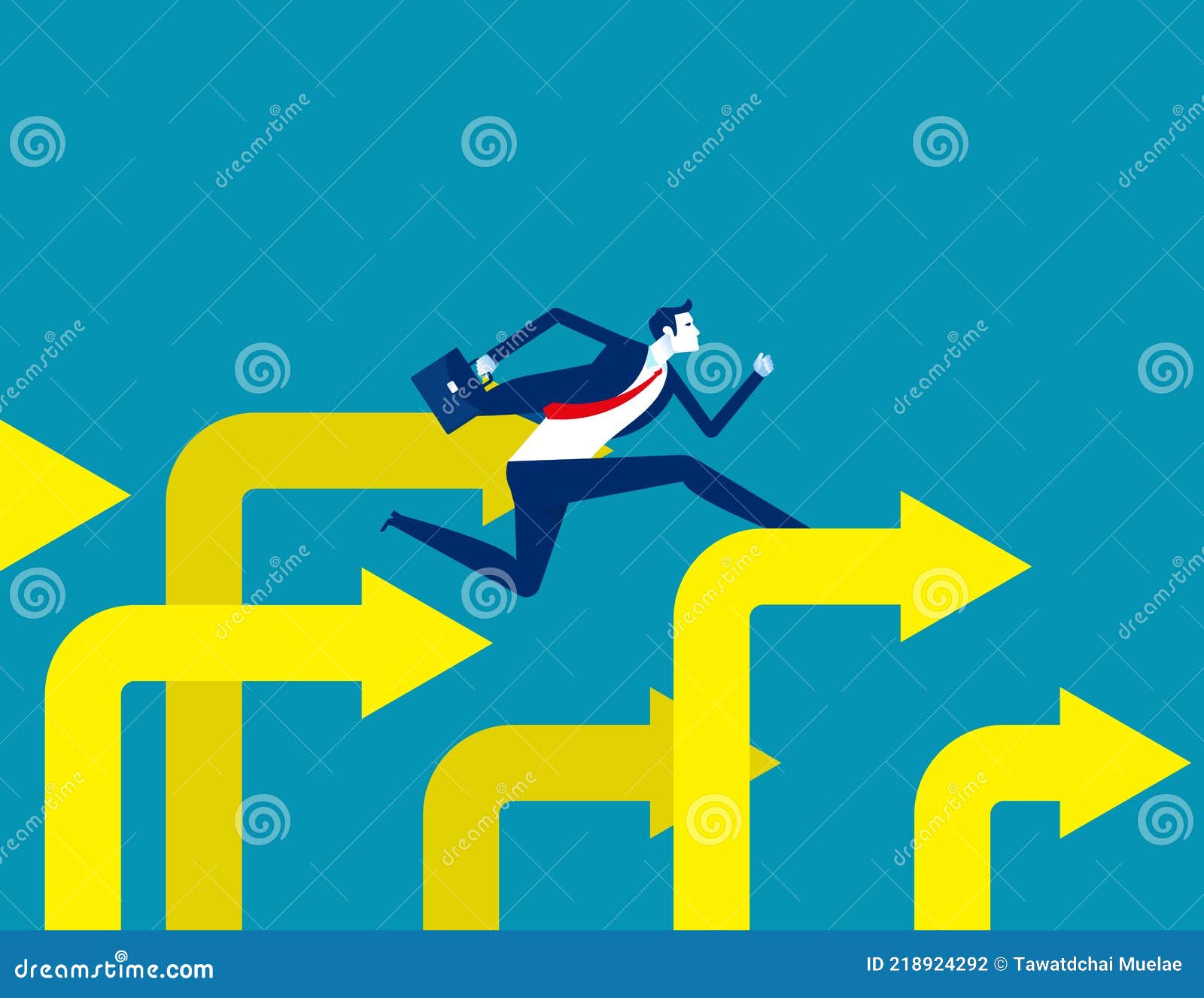 Run Forward with the Direction of the Arrow Stock Vector - Illustration ...