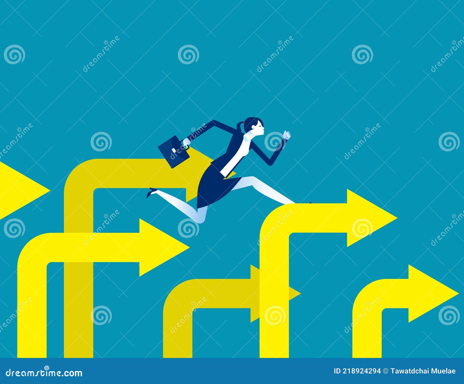 Run Forward with the Direction of the Arrow Stock Vector - Illustration ...