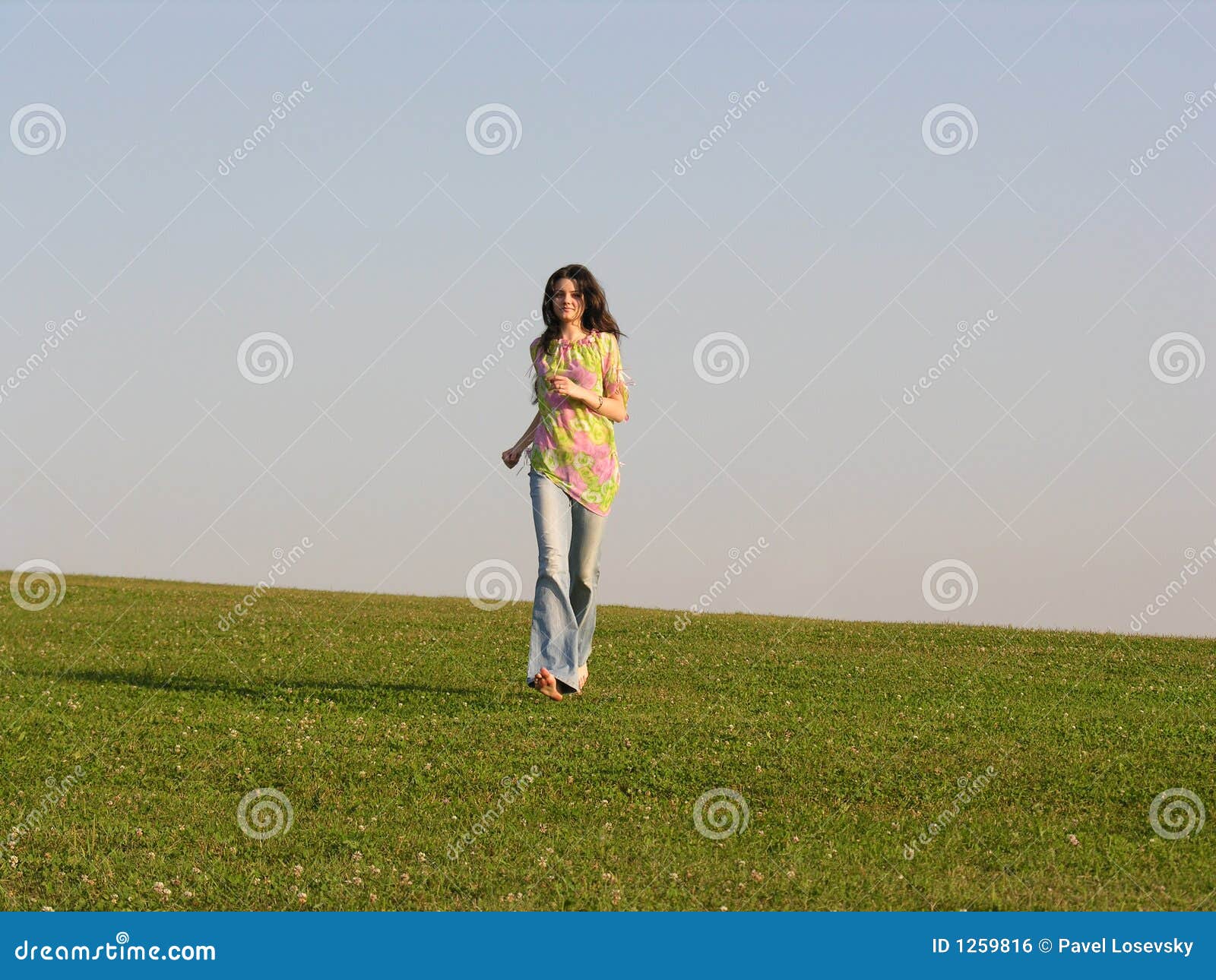 Run girl grass stock photo. Image of action, green, lifestyle - 1259816