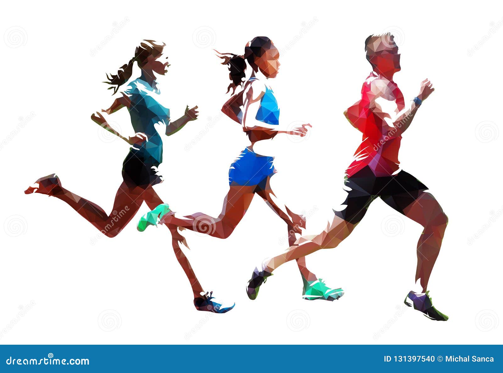 Run, Group of Running People, Polygonal Stock Vector - Illustration of ... Run, Group of Running People, Polygonal Stock Vector - Illustration of ...