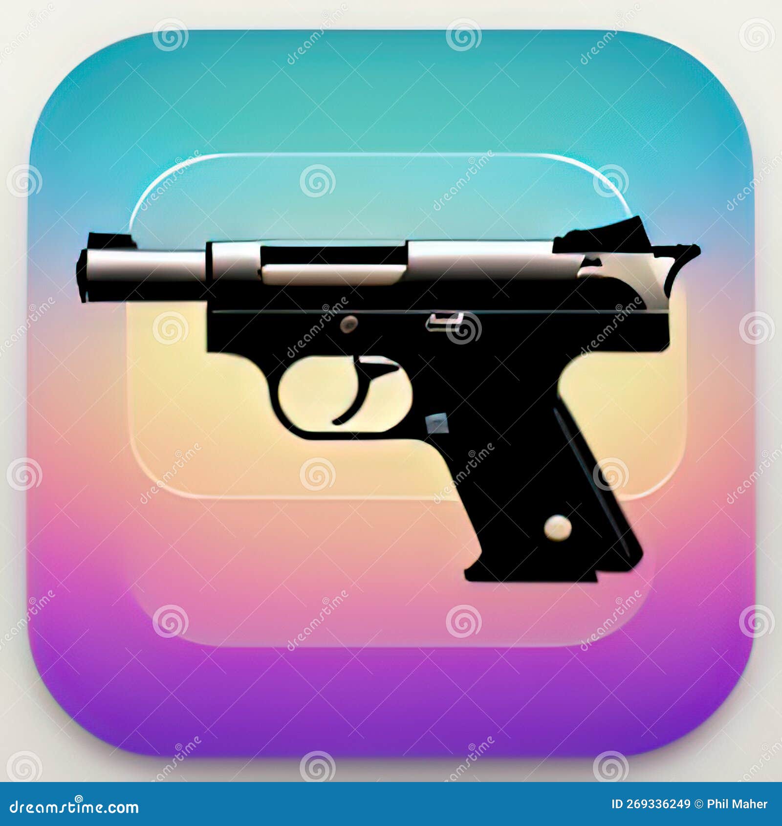 Run and Gun Software App Style Icon. Generative AI. Stock Illustration ...