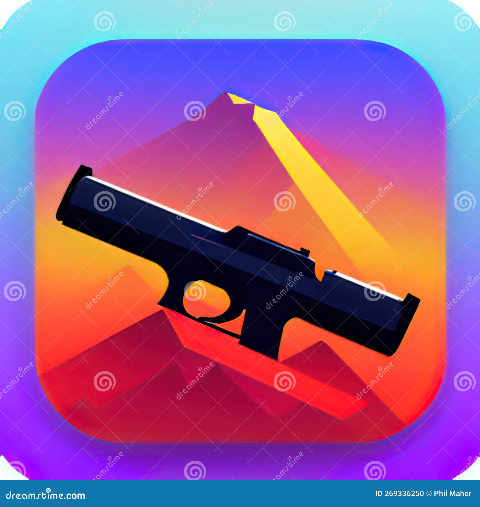 Run and Gun Software App Style Icon. Generative AI. Stock Illustration ...