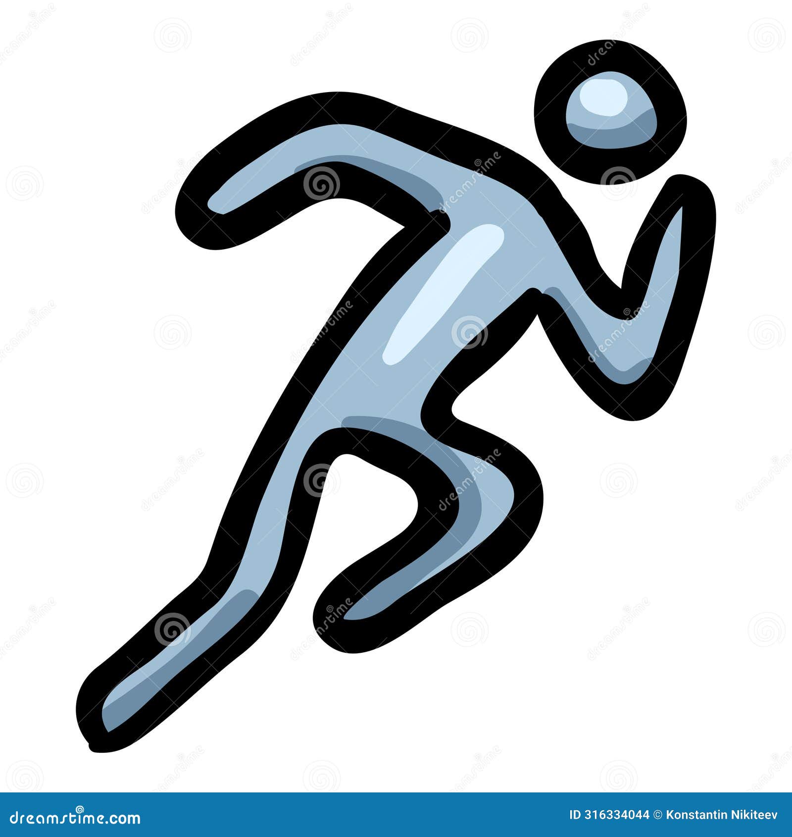 Run - Hand Drawn Doodle Icon Stock Vector - Illustration of color ...