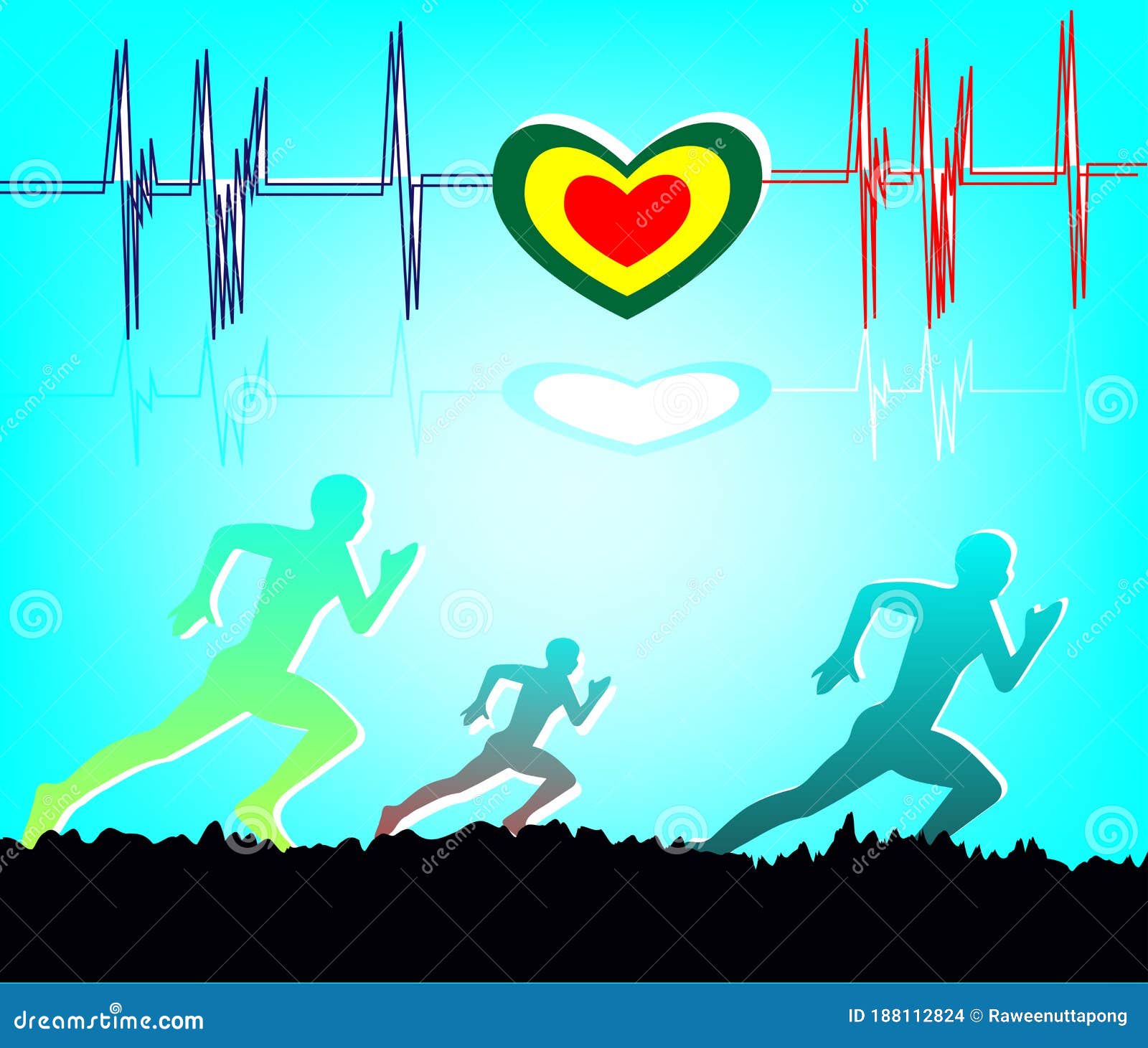 Run for Health Exercise Background Stock Vector - Illustration of ...