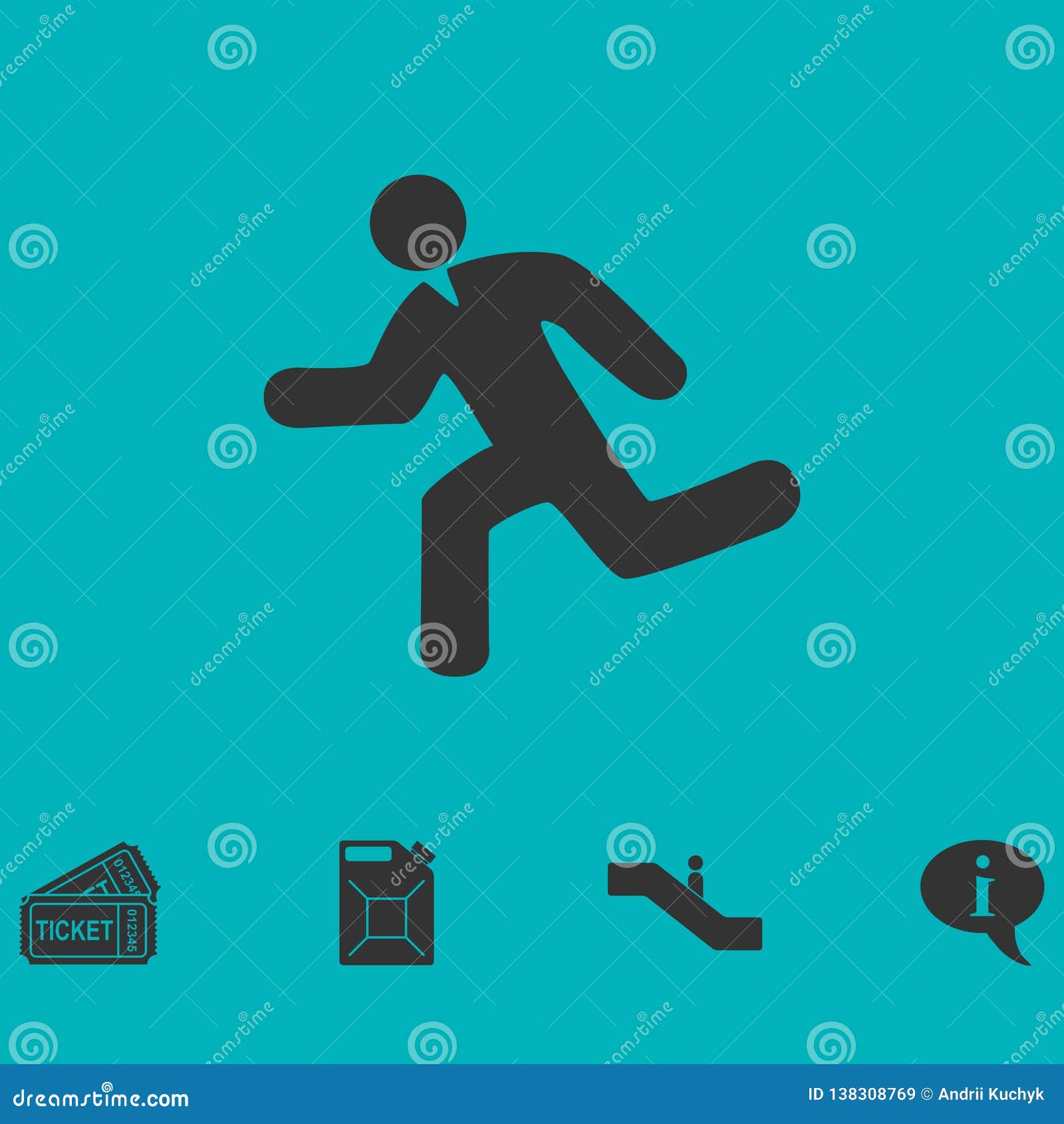Run icon flat stock illustration. Illustration of concept - 138308769