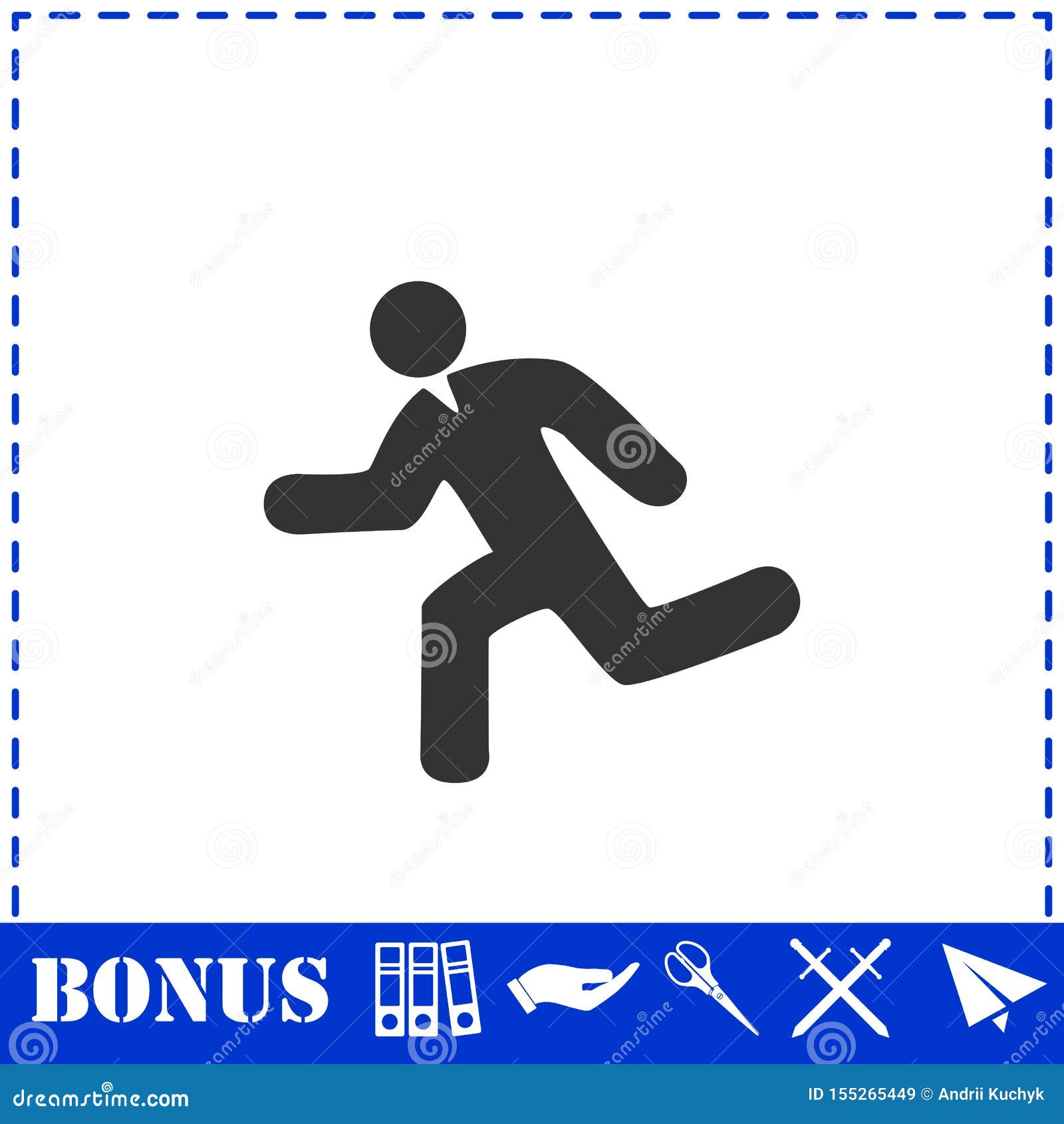 Run icon flat stock vector. Illustration of element - 155265449